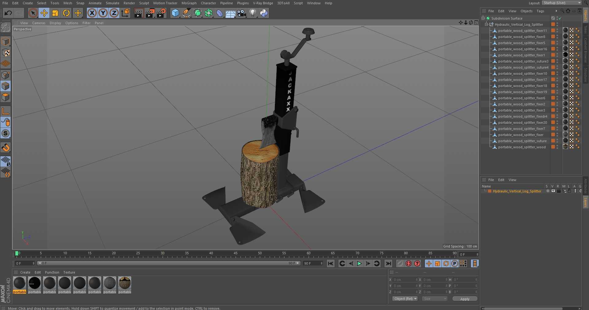 Hydraulic Vertical Log Splitter 3D Model - TurboSquid 2208733