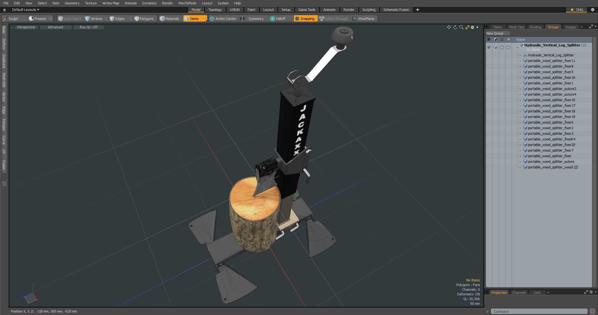 Hydraulic Vertical Log Splitter 3D Model - TurboSquid 2208733