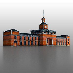Railway Station 3d Model