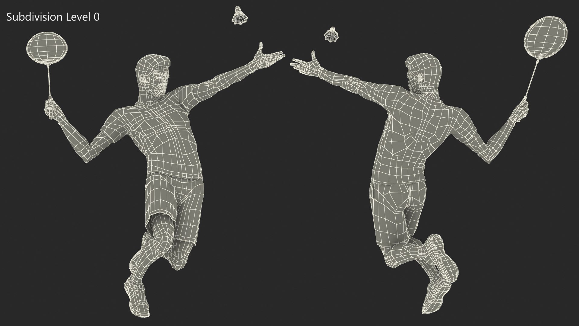 Asian Man with Badminton Racket Playing Pose 3D model - TurboSquid 1816241