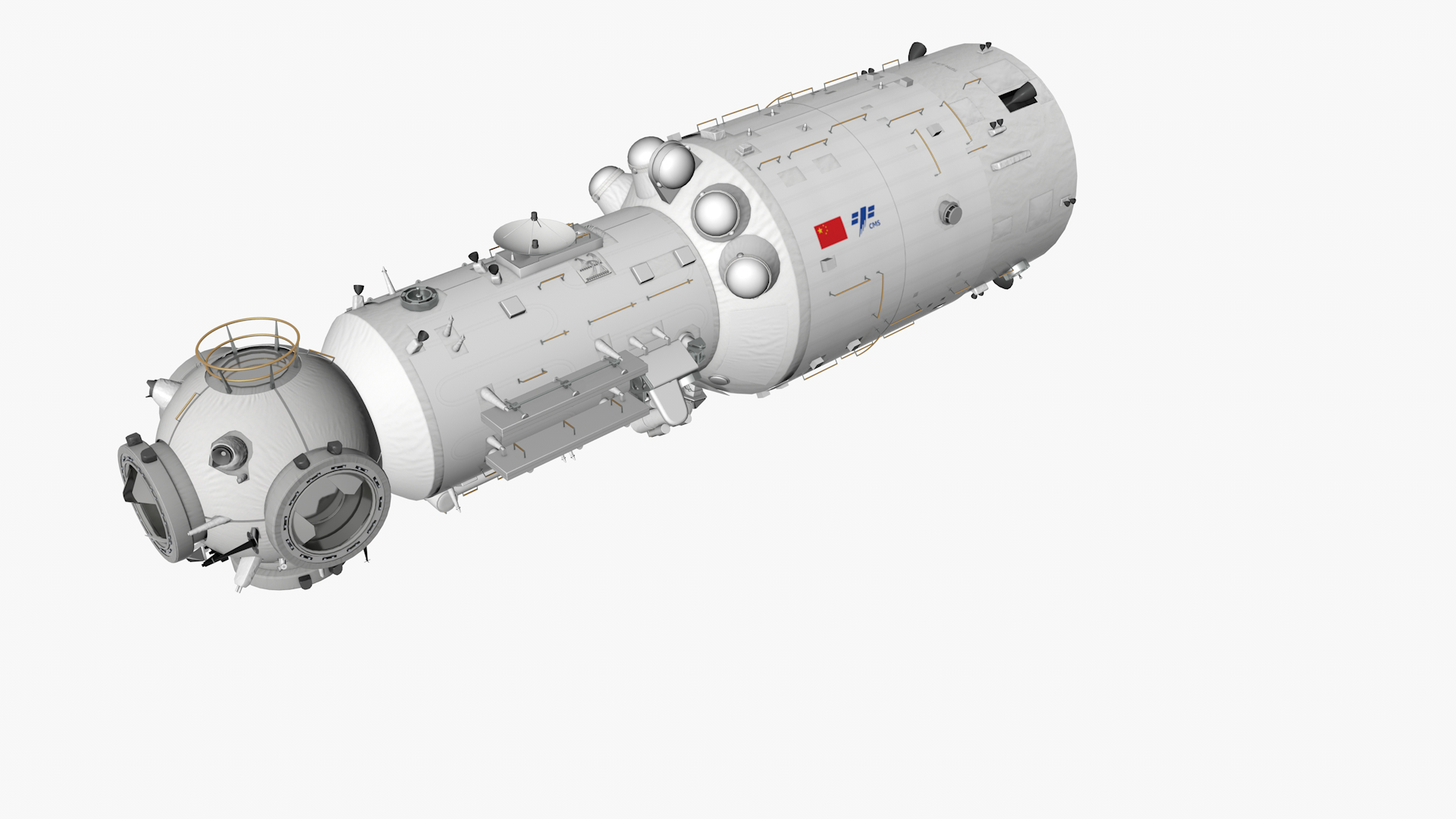 Tianhe Chinese Space Station 3D Model - TurboSquid 1840081