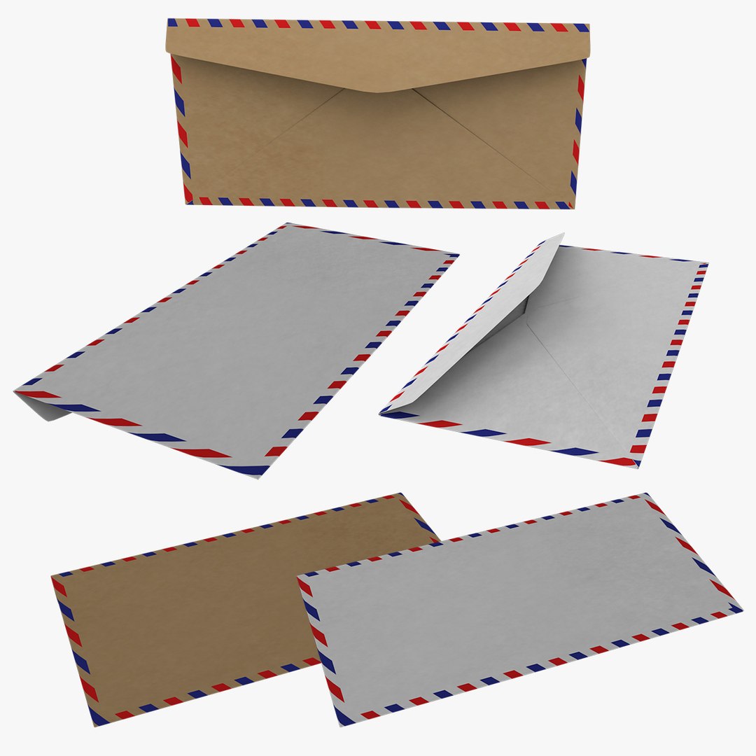 Air Mail Envelope Size DL Style BANKER 3D - TurboSquid 2218456