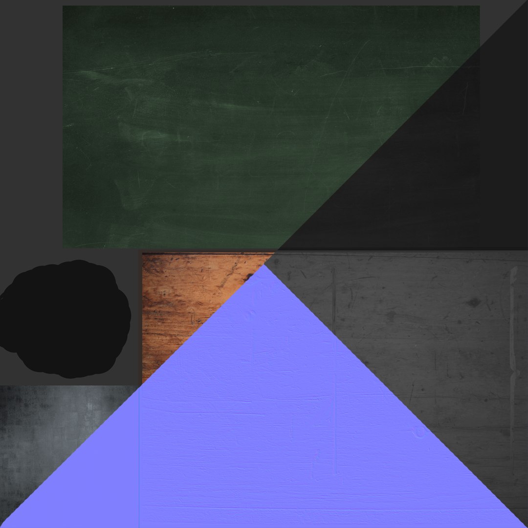 Classroom Chalkboard Obj