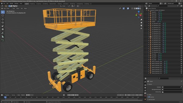modelo 3d Plataforma elevadora de tijera industrial - TurboSquid 2230235