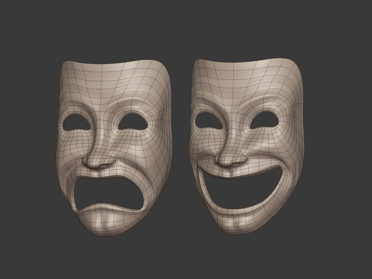 3D Theater Masks - TurboSquid 1724821
