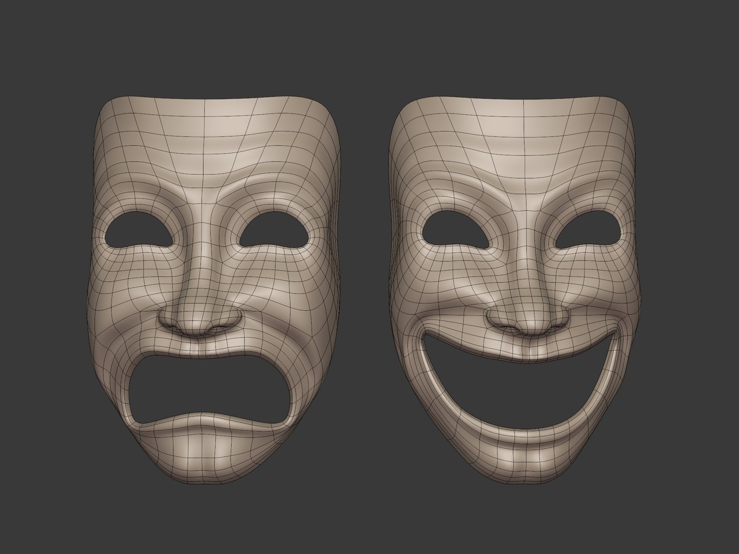 3D Theater Masks - TurboSquid 1724821