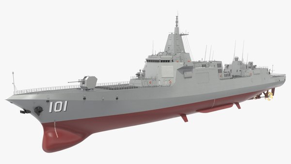 modelo 3d Destructor NAVY TIPO 055 con helicóptero Harbin Z-9WZ ...