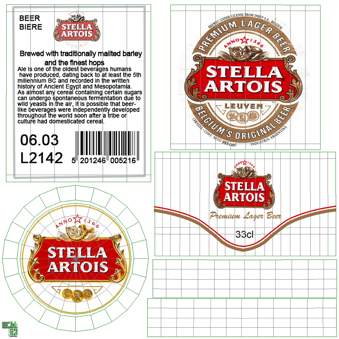 lightwave stella artois beer bottle
