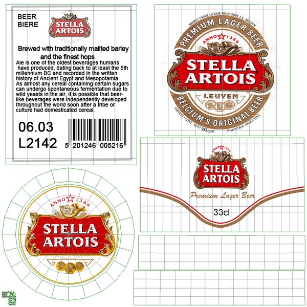 lightwave stella artois beer bottle