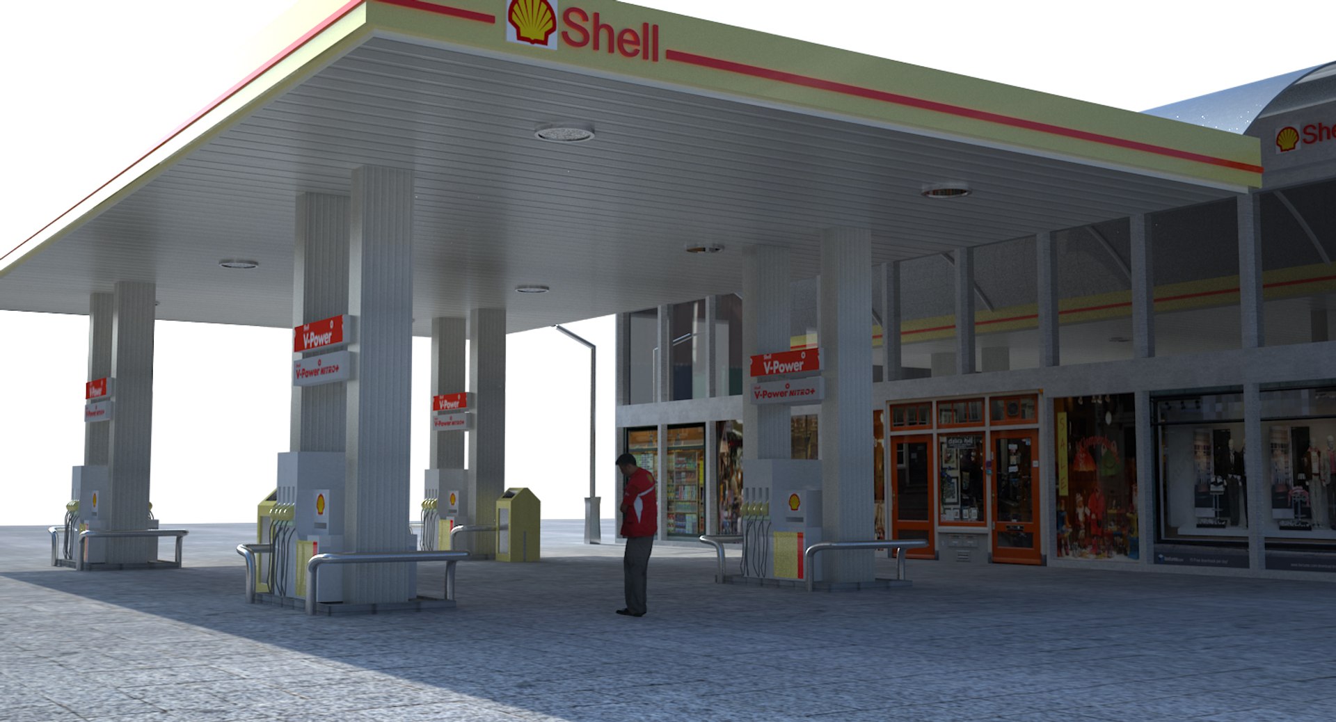 3D Model Shell Gas Station - TurboSquid 1155450