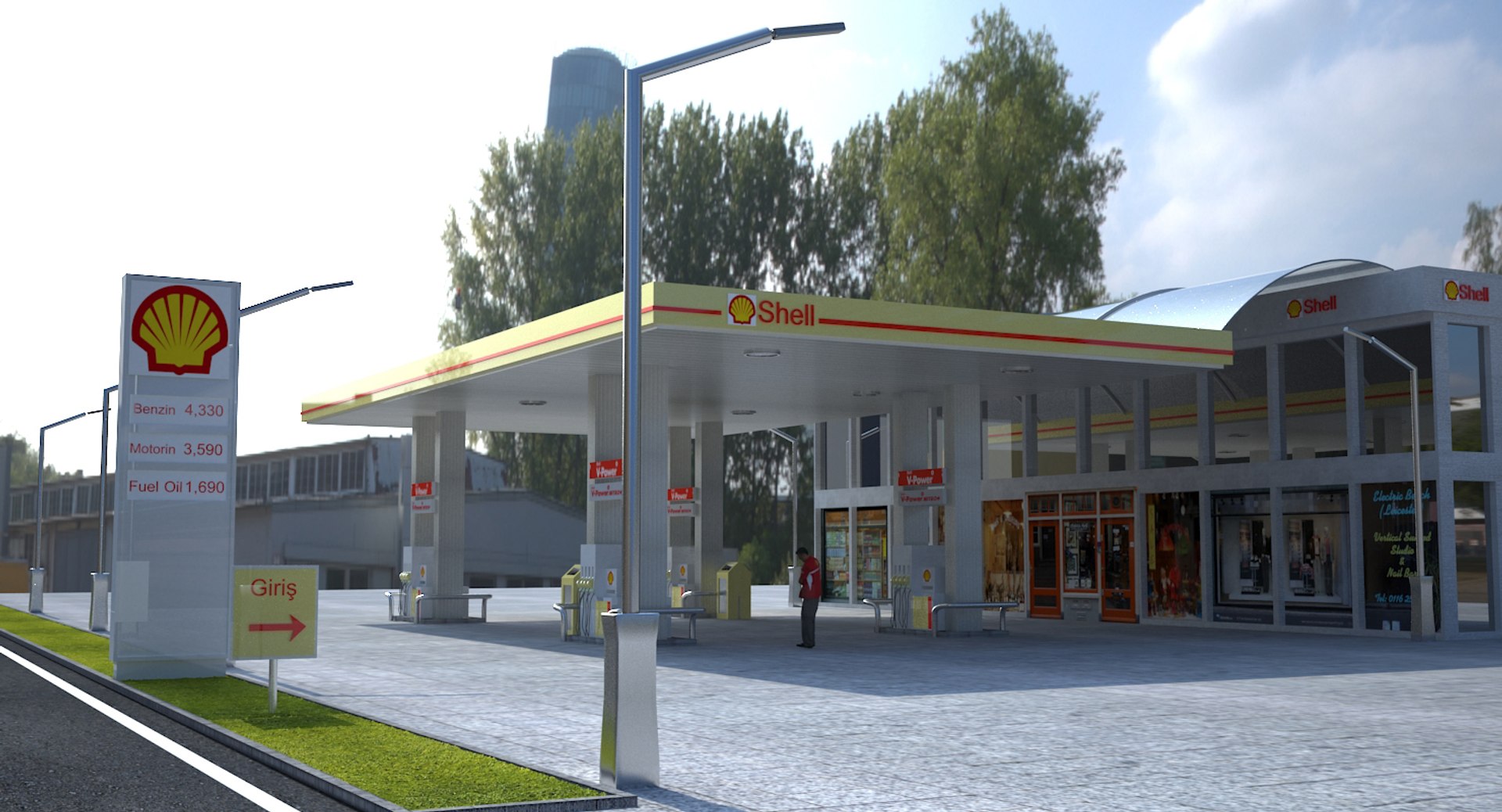 3D Model Shell Gas Station - TurboSquid 1155450