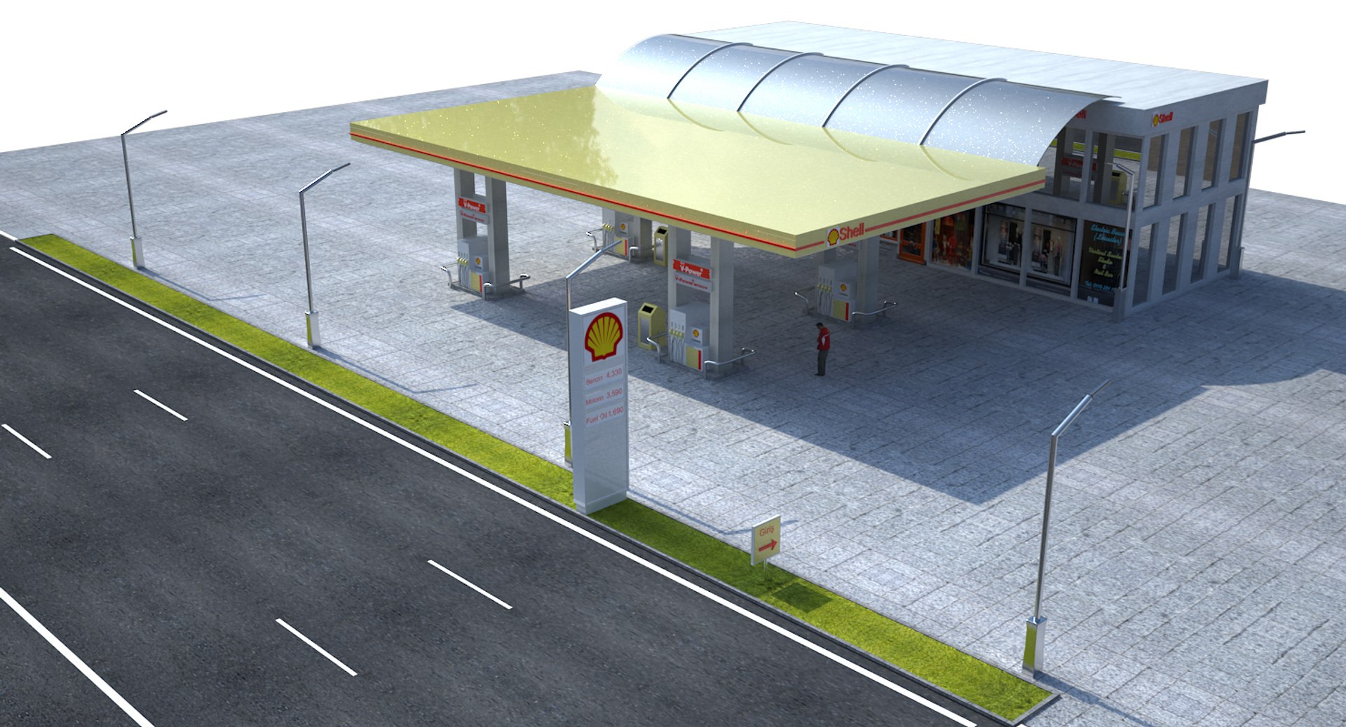 3D Model Shell Gas Station - TurboSquid 1155450