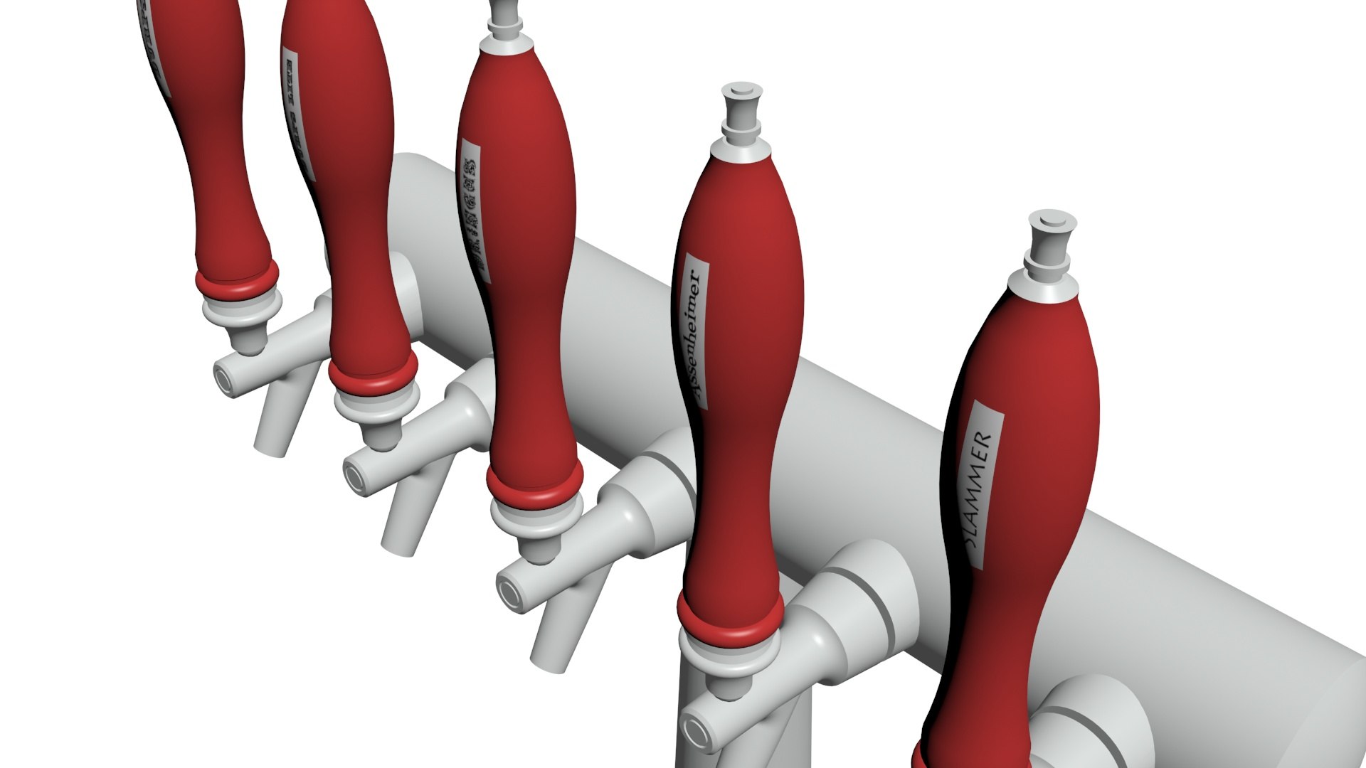 3d model beer taps handles