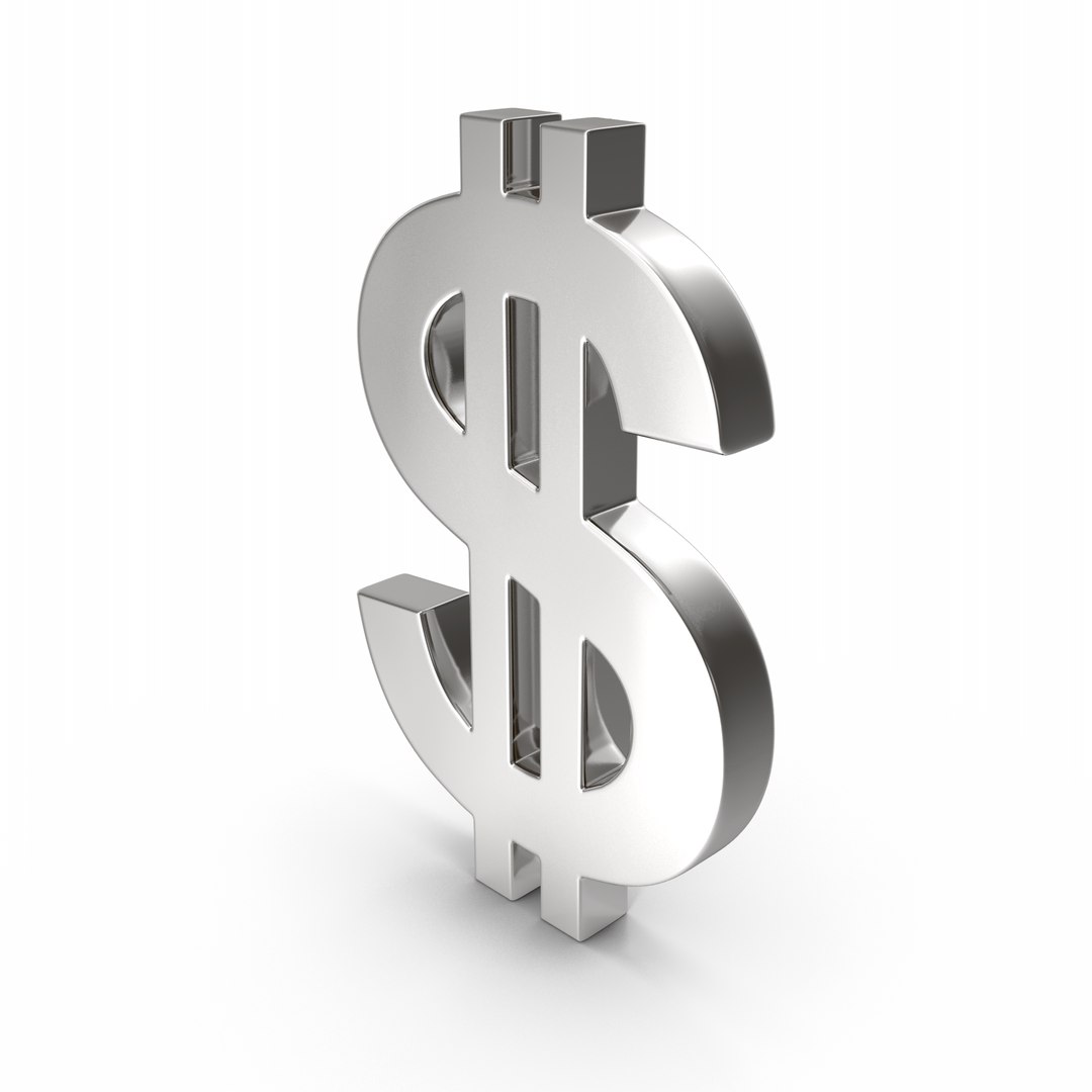 USD Symbol Silver 3D - TurboSquid 2316648
