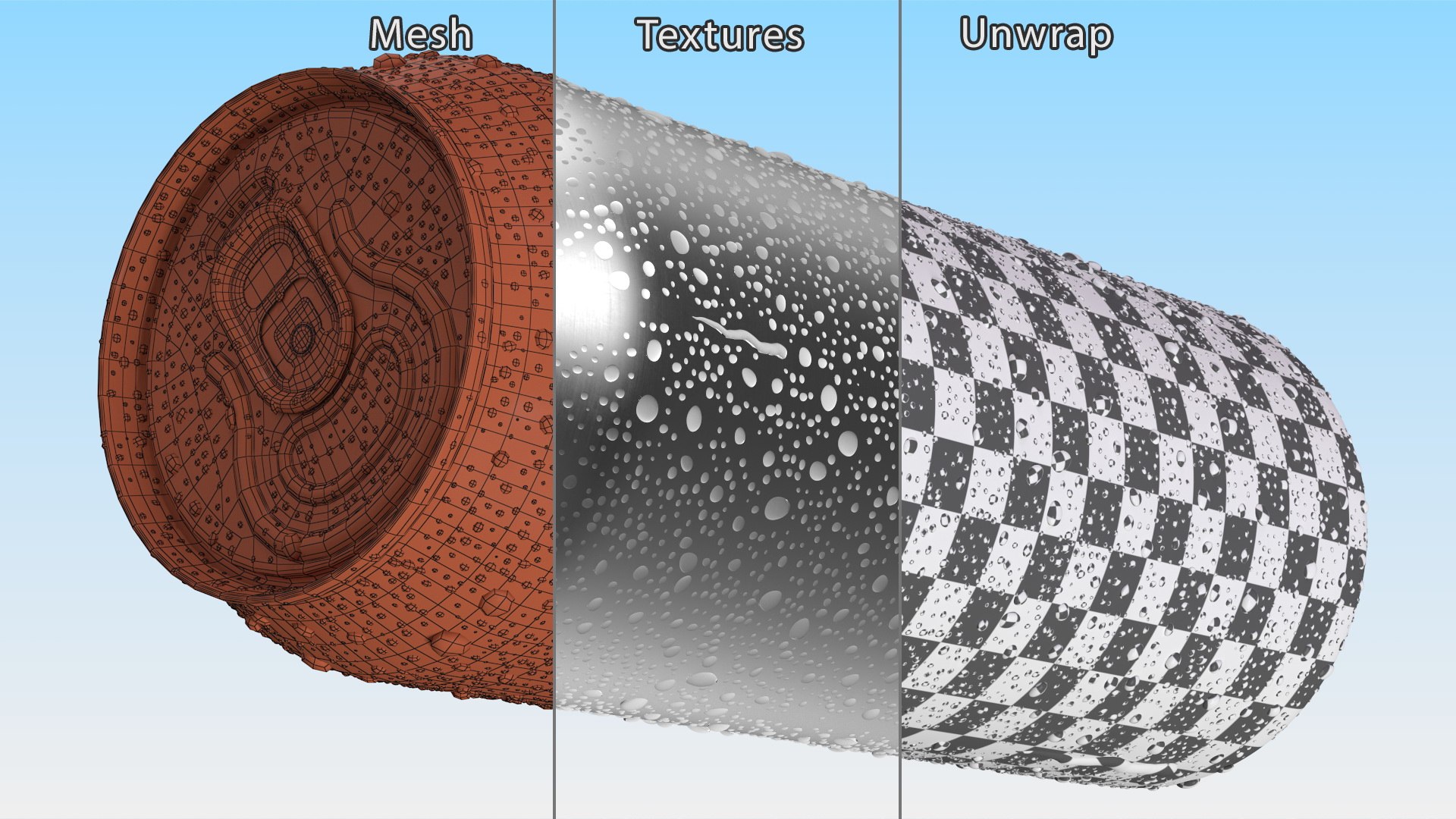 Aluminum Can Water Drops 500ml 3D Model - TurboSquid 2139730