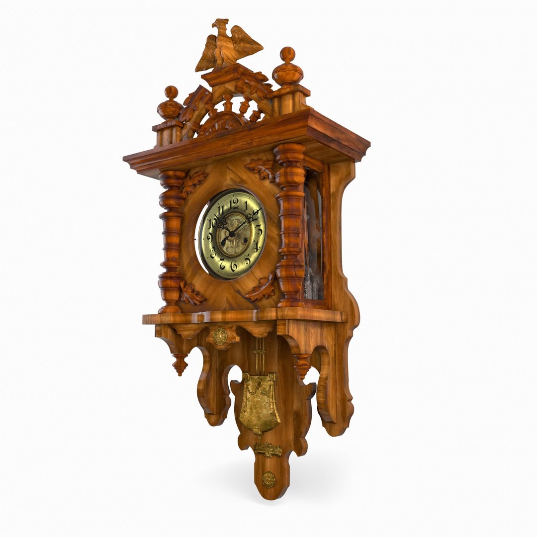 Old Wood Clocks 3d Model