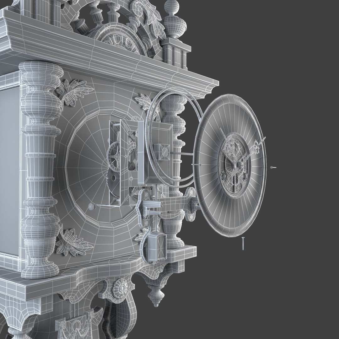 Old Wood Clocks 3d Model