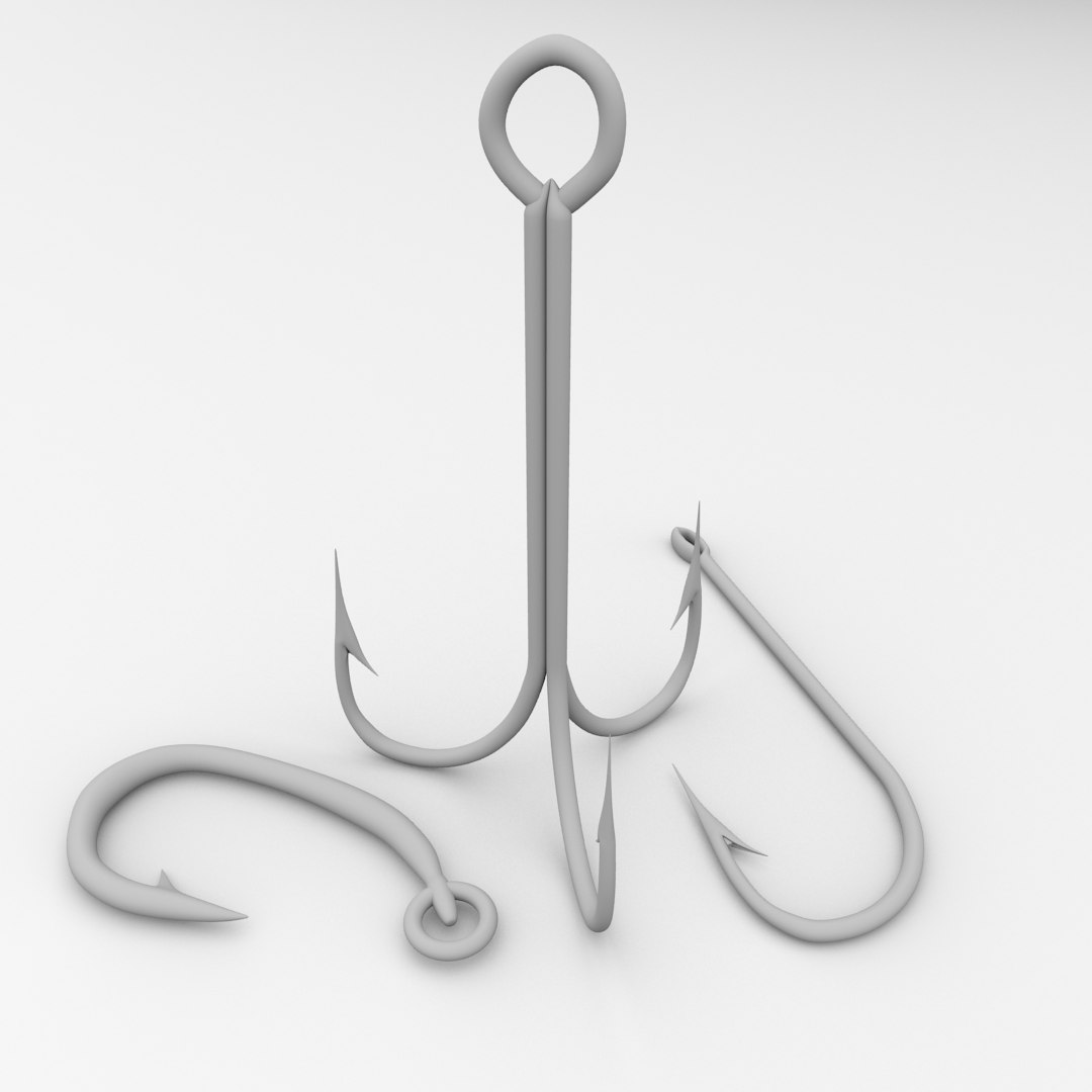 Fishing Hooks 3d Model