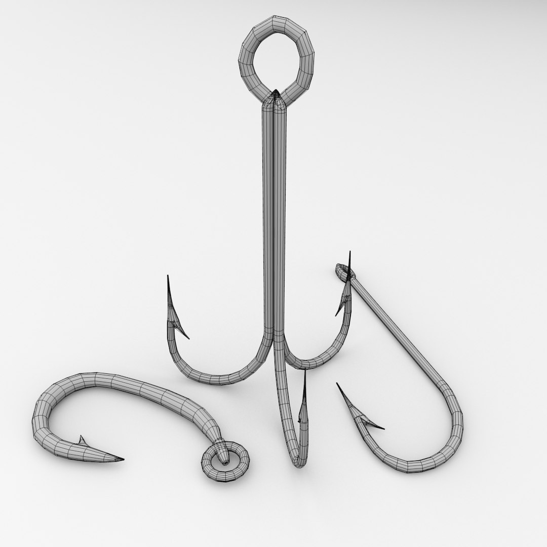 Fishing Hooks 3d Model