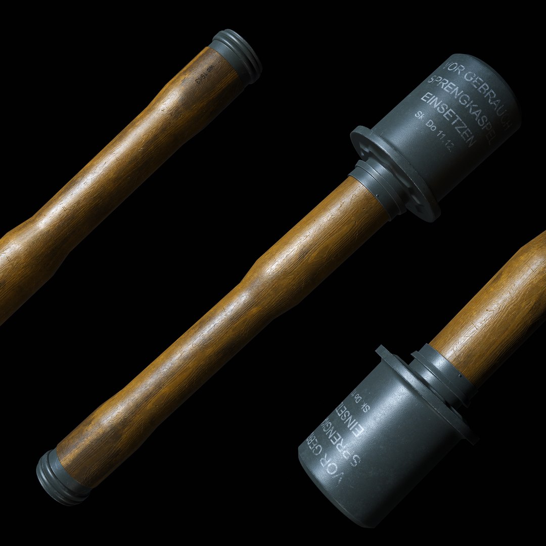 3D M24 WW2 German Stick Grenade Model - TurboSquid 2072992
