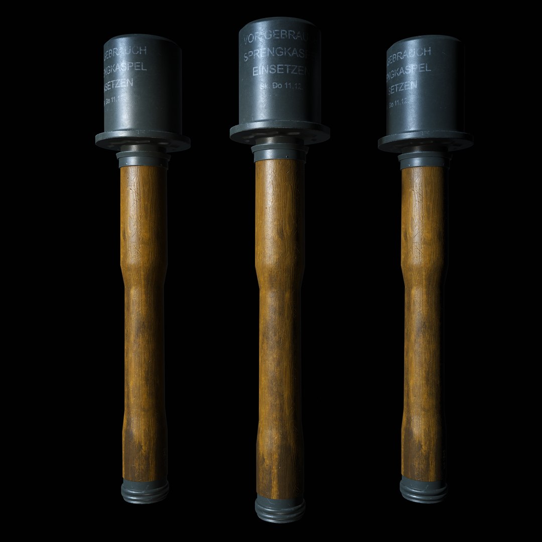 3D M24 WW2 German Stick Grenade Model - TurboSquid 2072992