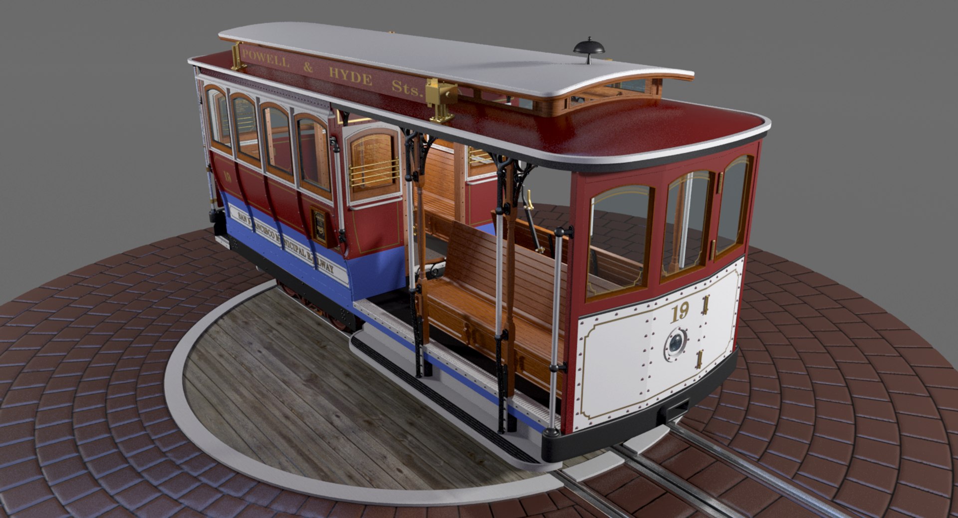 3D Famous San Francisco Cable Car Model - TurboSquid 1217125