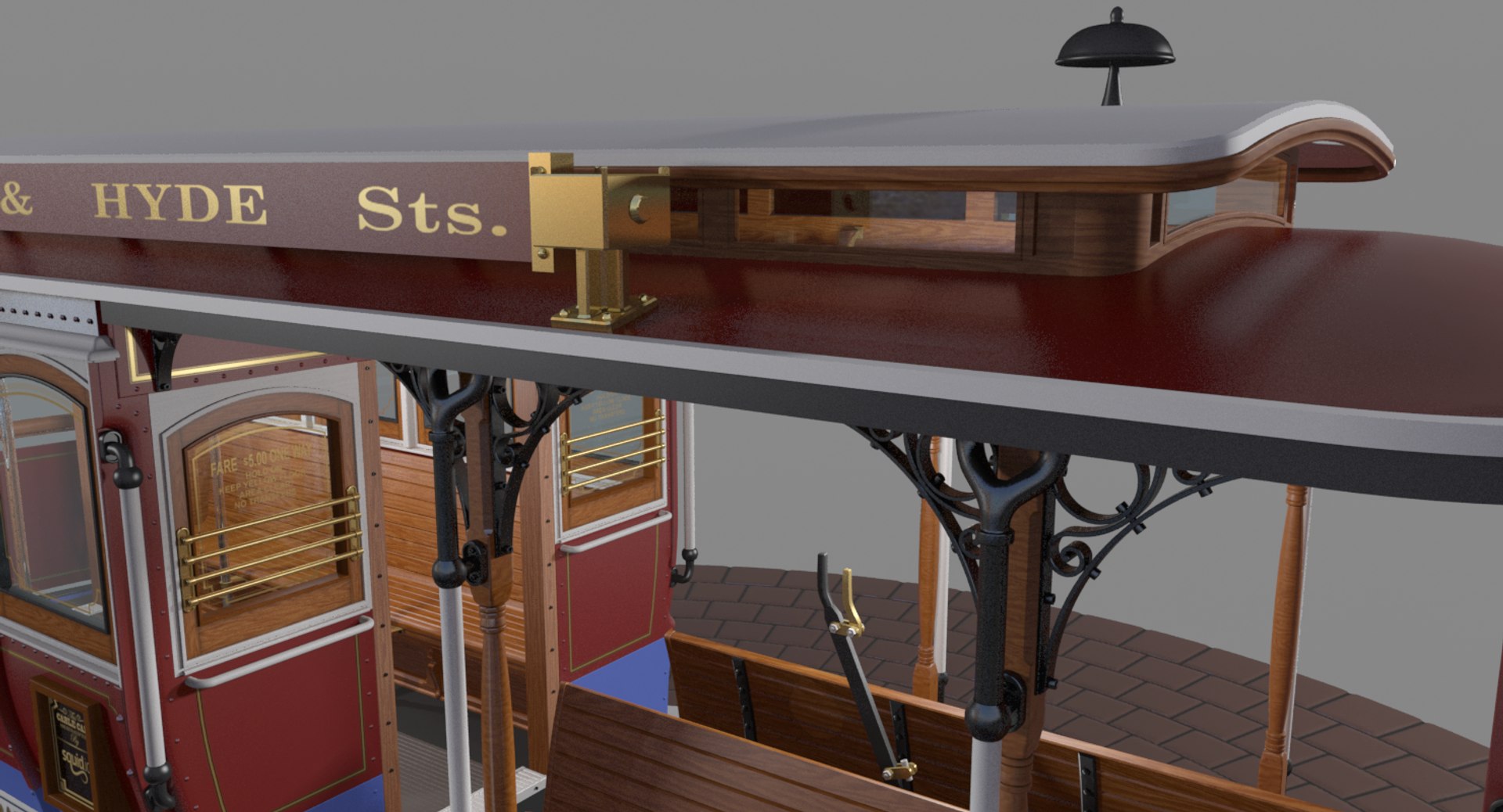 3D Famous San Francisco Cable Car Model - TurboSquid 1217125