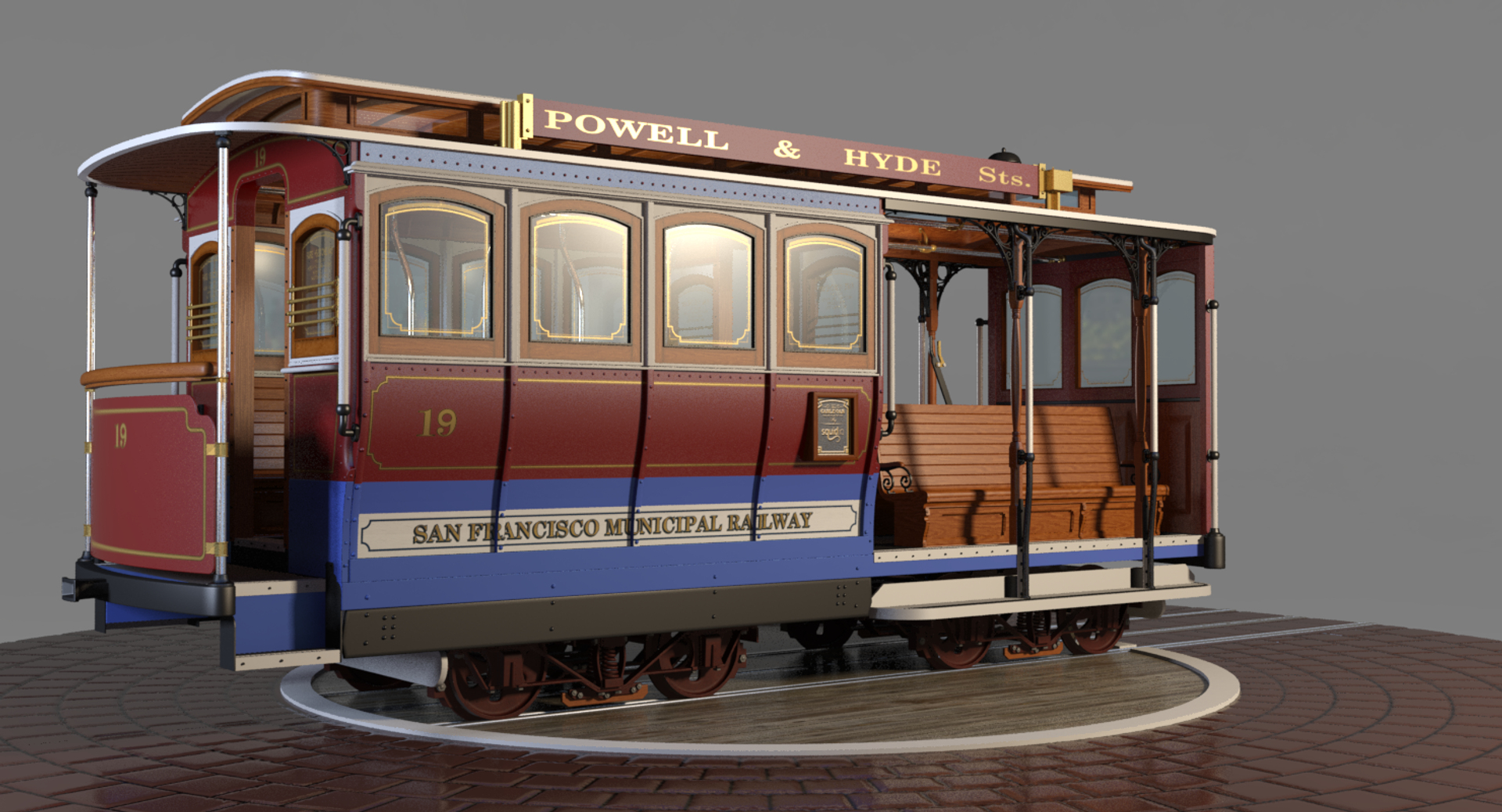 3D Famous San Francisco Cable Car Model - TurboSquid 1217125