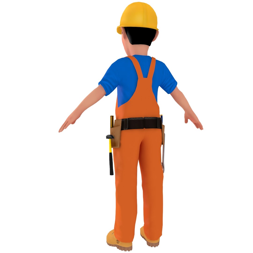 3D Cartoon Worker Man Model - TurboSquid 1347115