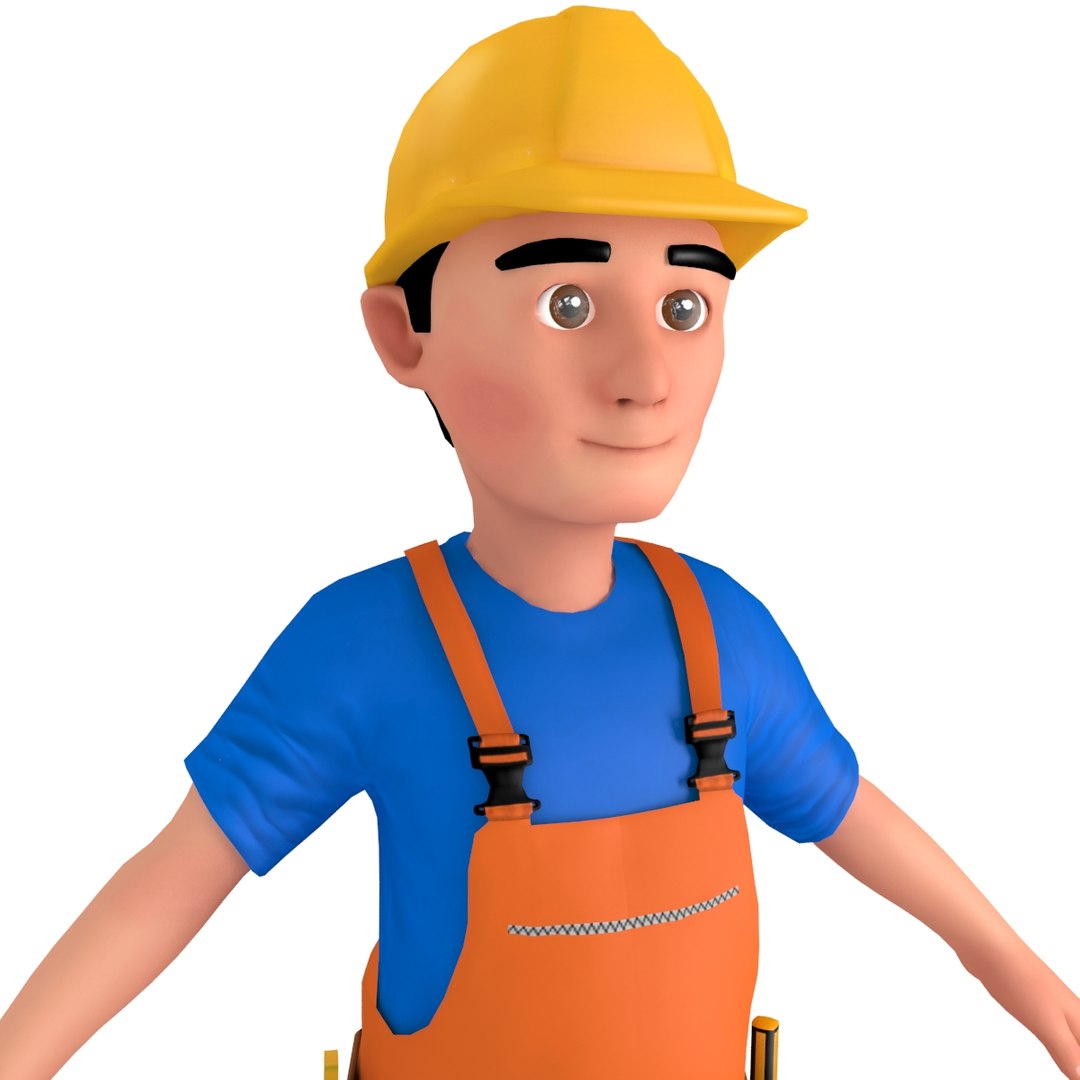 3D Cartoon Worker Man Model - TurboSquid 1347115