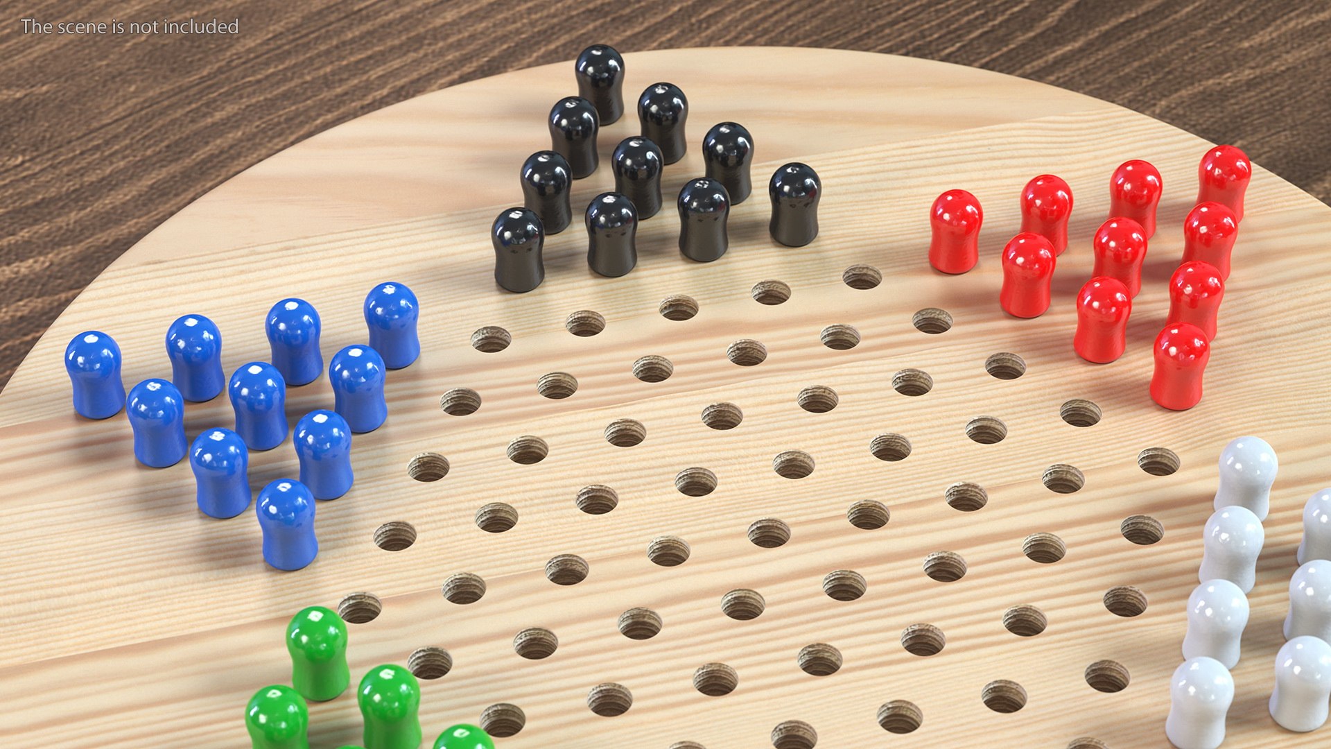 Chinese Checkers Game With Wooden Pegs 3D Model - TurboSquid 1954840