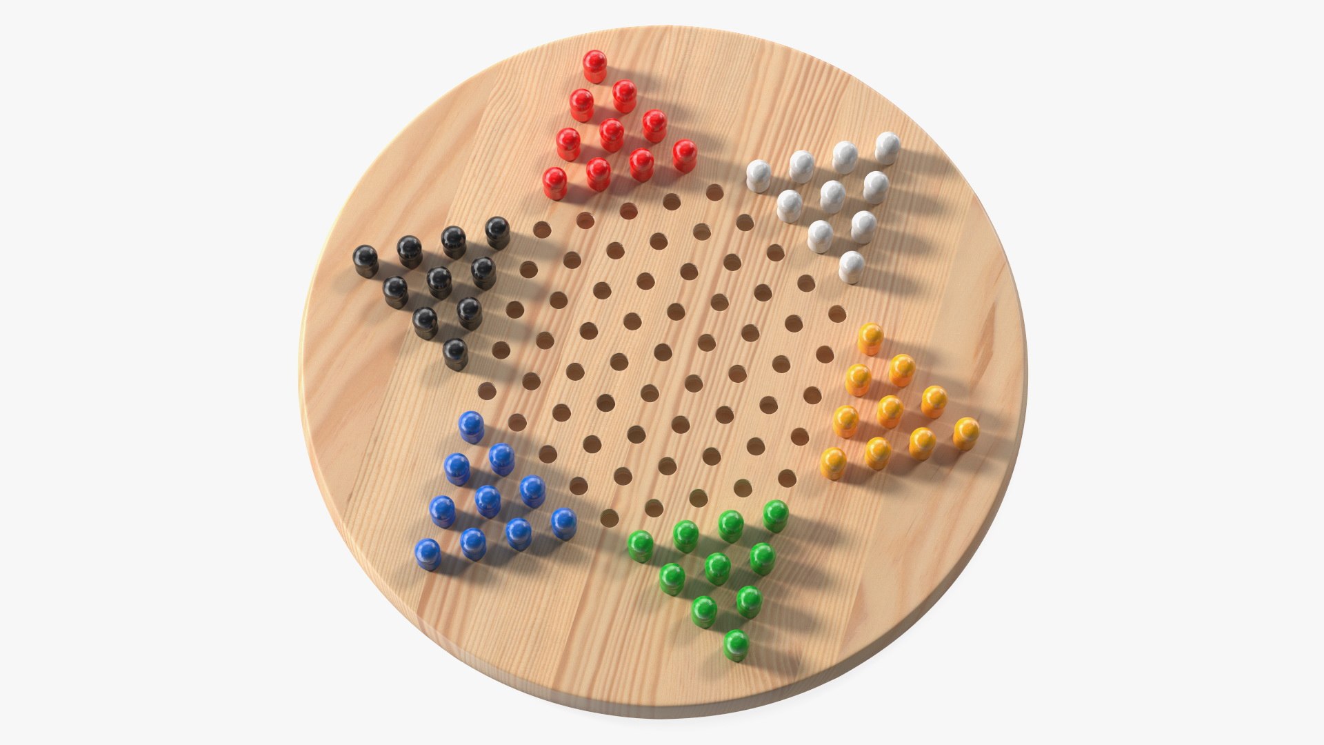 Chinese Checkers Game With Wooden Pegs 3D Model - TurboSquid 1954840