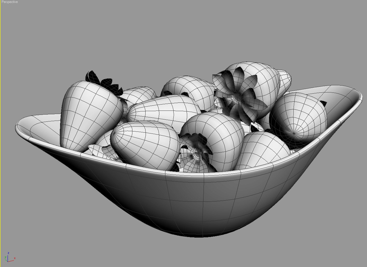 3d Strawberry Berry Model