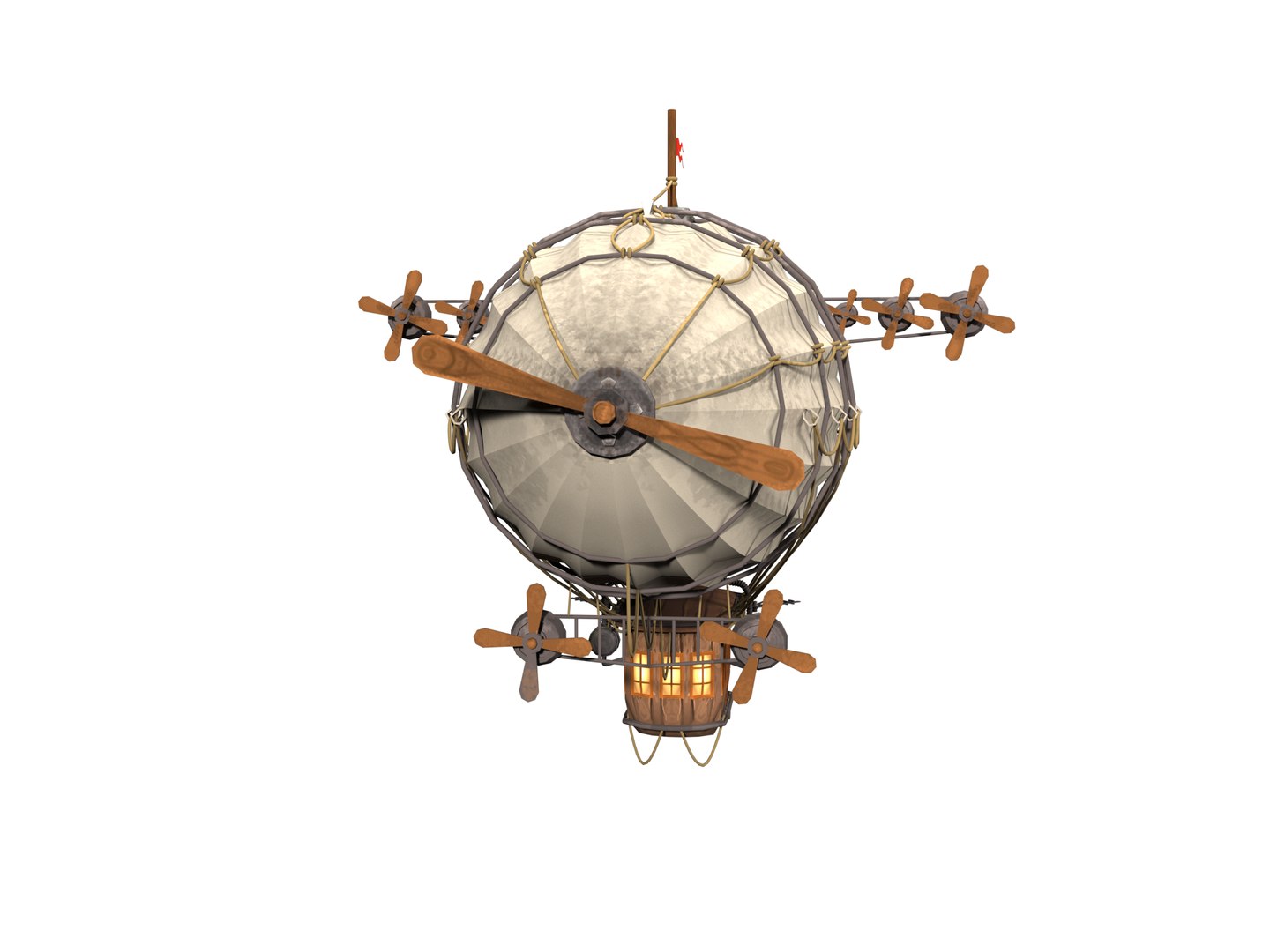 3D Vintage Airship High-poly Textured Model - TurboSquid 2345256