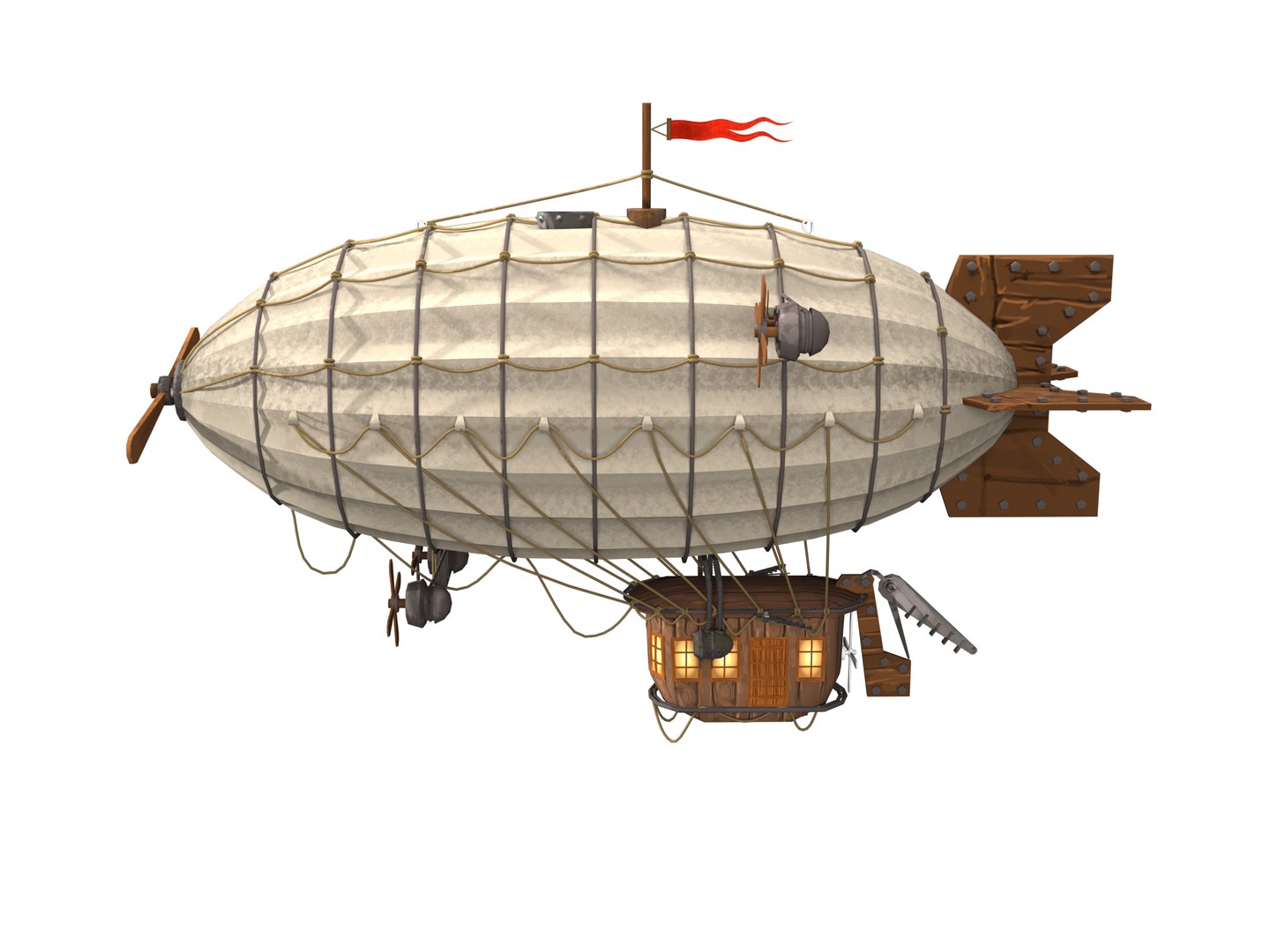 3D Vintage Airship High-poly Textured Model - TurboSquid 2345256
