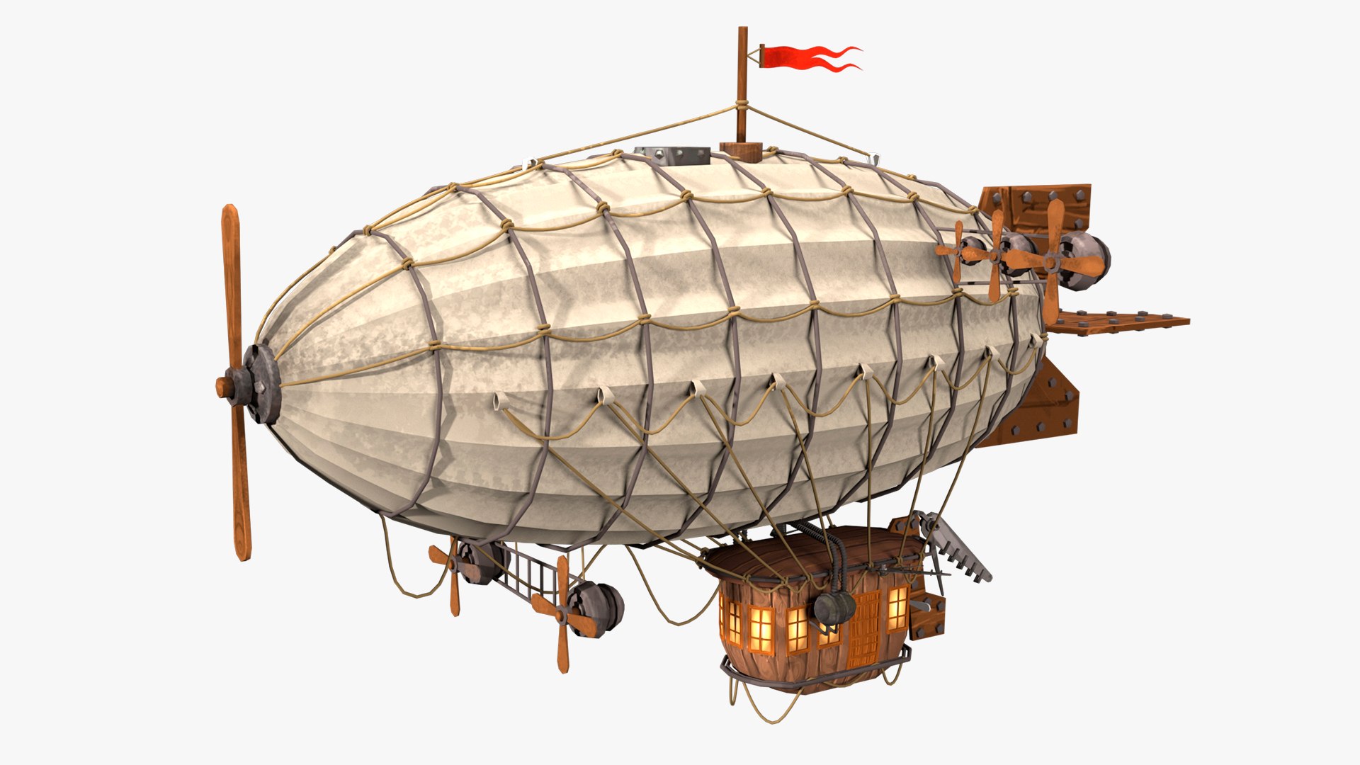 3D Vintage Airship High-poly Textured Model - TurboSquid 2345256
