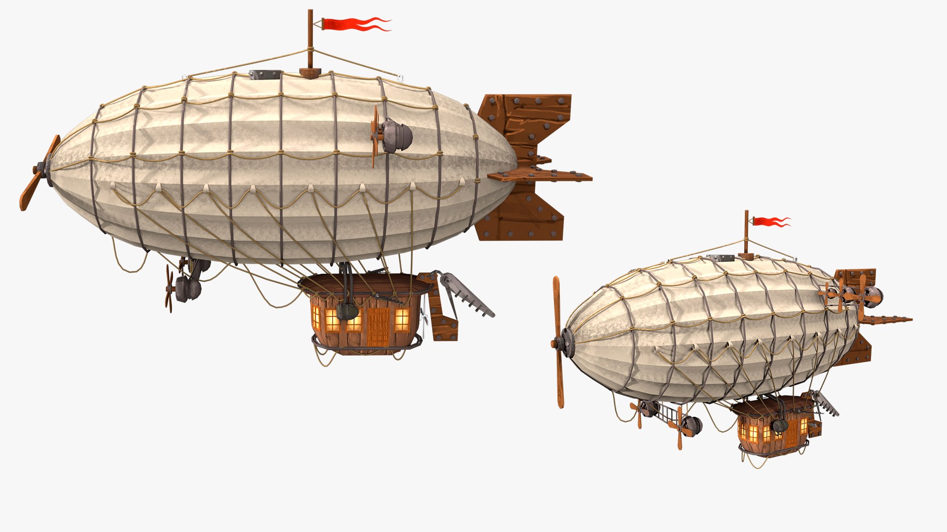 3D Vintage Airship High-poly Textured Model - TurboSquid 2345256