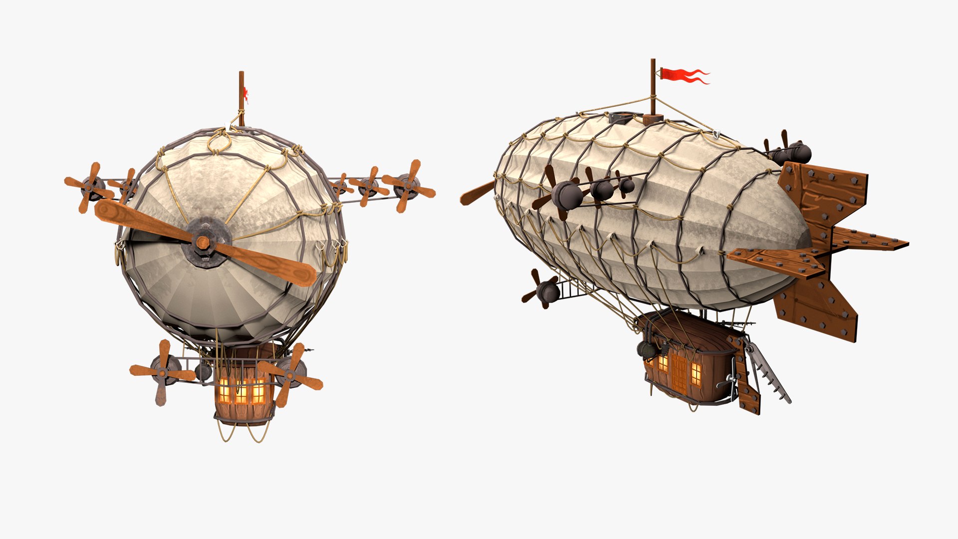3D Vintage Airship High-poly Textured Model - TurboSquid 2345256