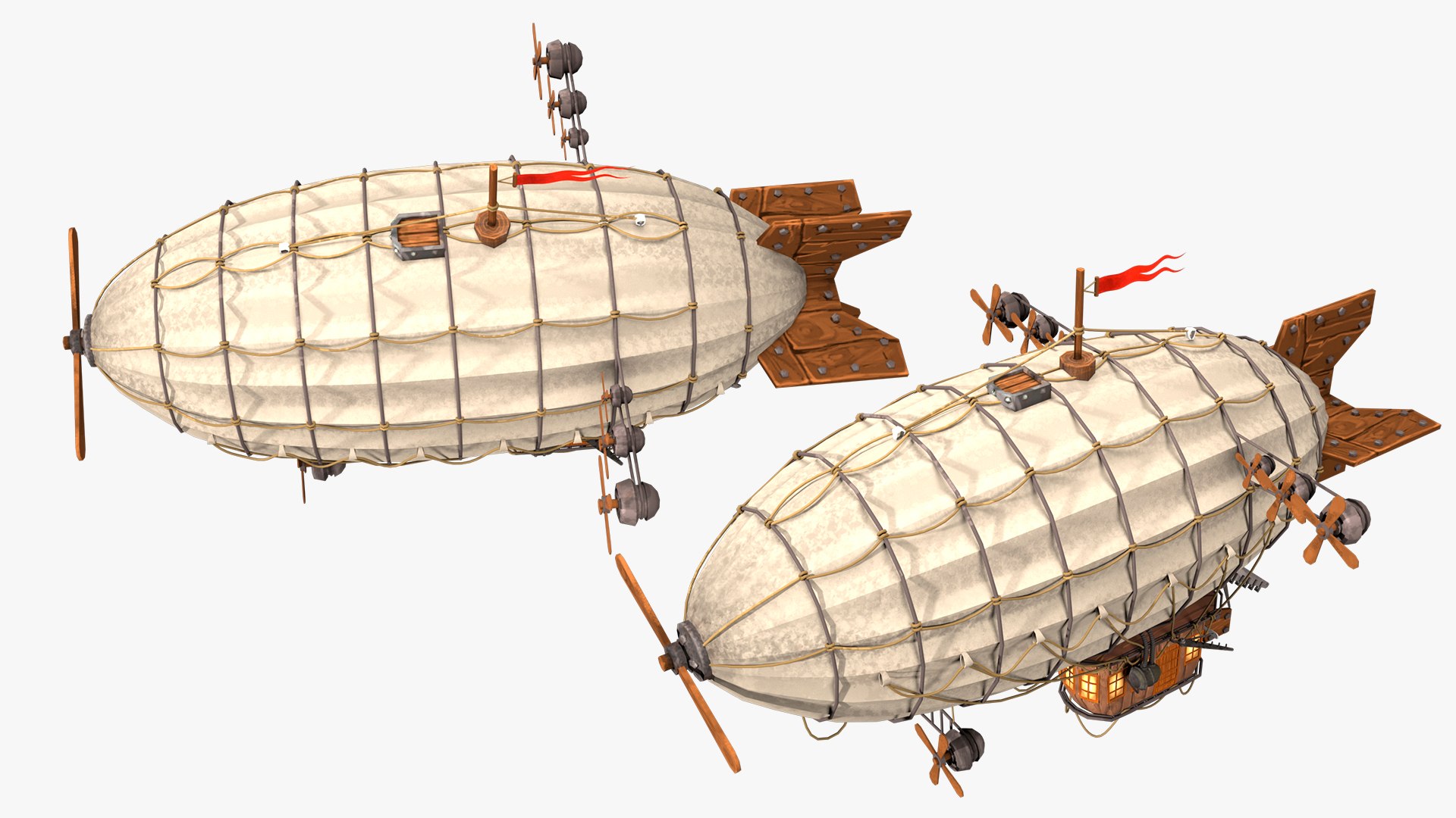 3D Vintage Airship High-poly Textured Model - TurboSquid 2345256