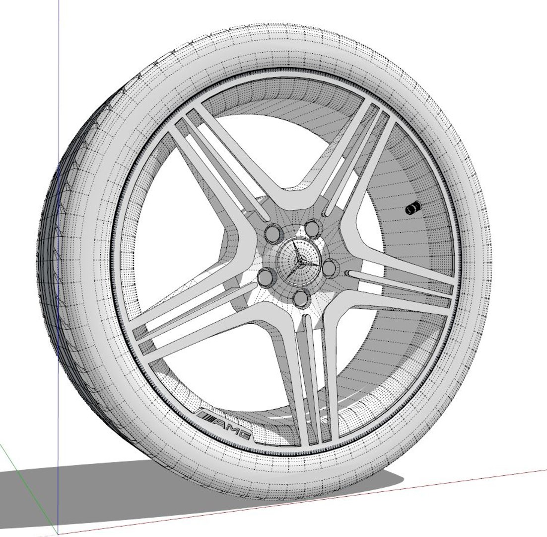 3d mercedes amg wheel model