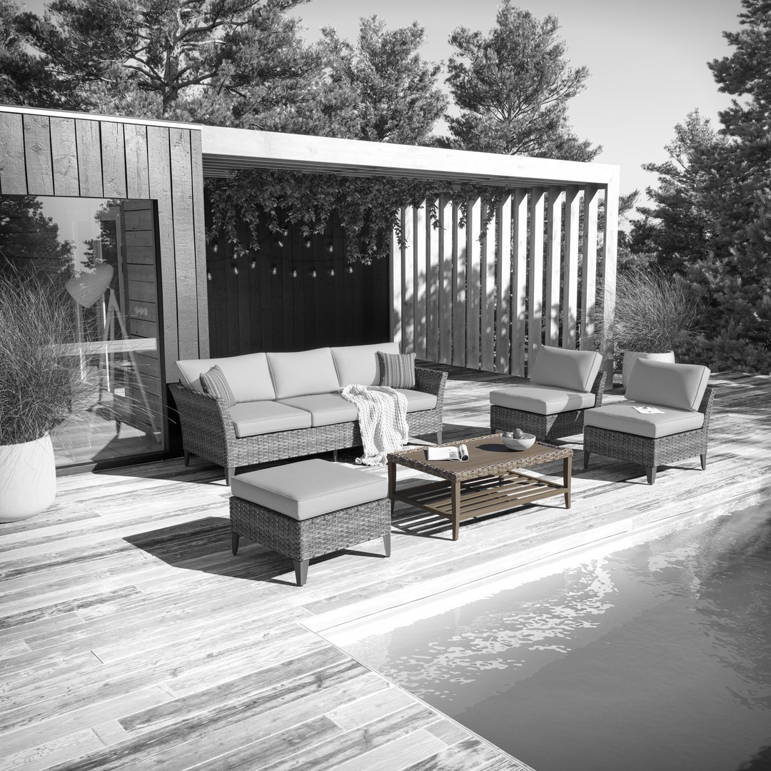 OVE Bottega Conversation Set 5 Pieces Table Model - TurboSquid 1936227