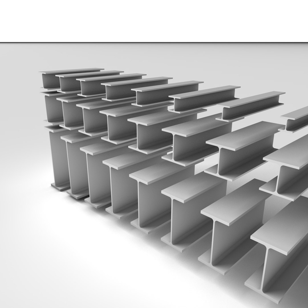 metal beams h e 3d c4d