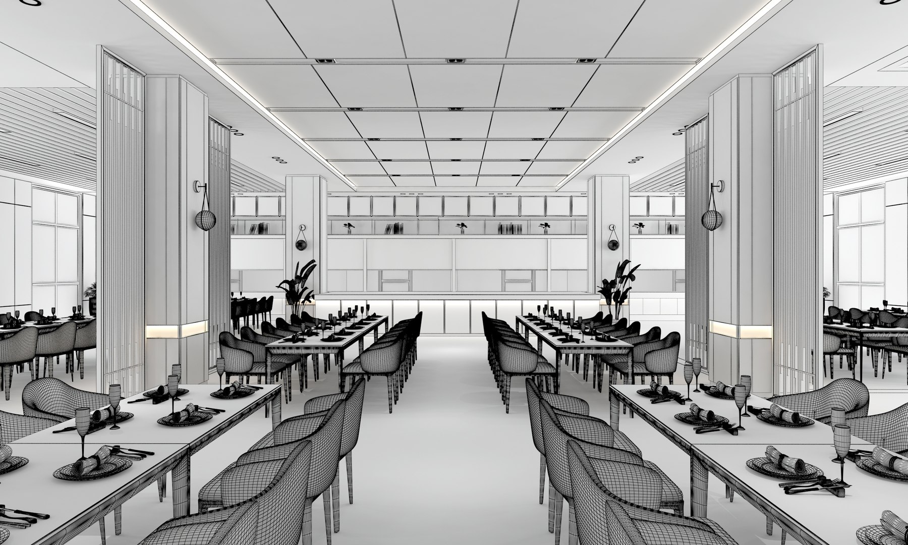 Restaurant Interior 3D Model - TurboSquid 2032557