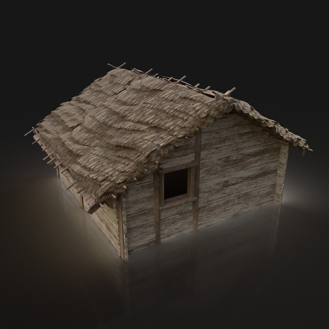 3D Model Aaa Wooden Thatched Cottage - TurboSquid 1555921