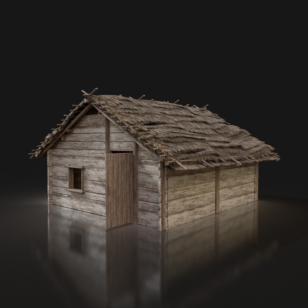 3D Model Aaa Wooden Thatched Cottage - TurboSquid 1555921