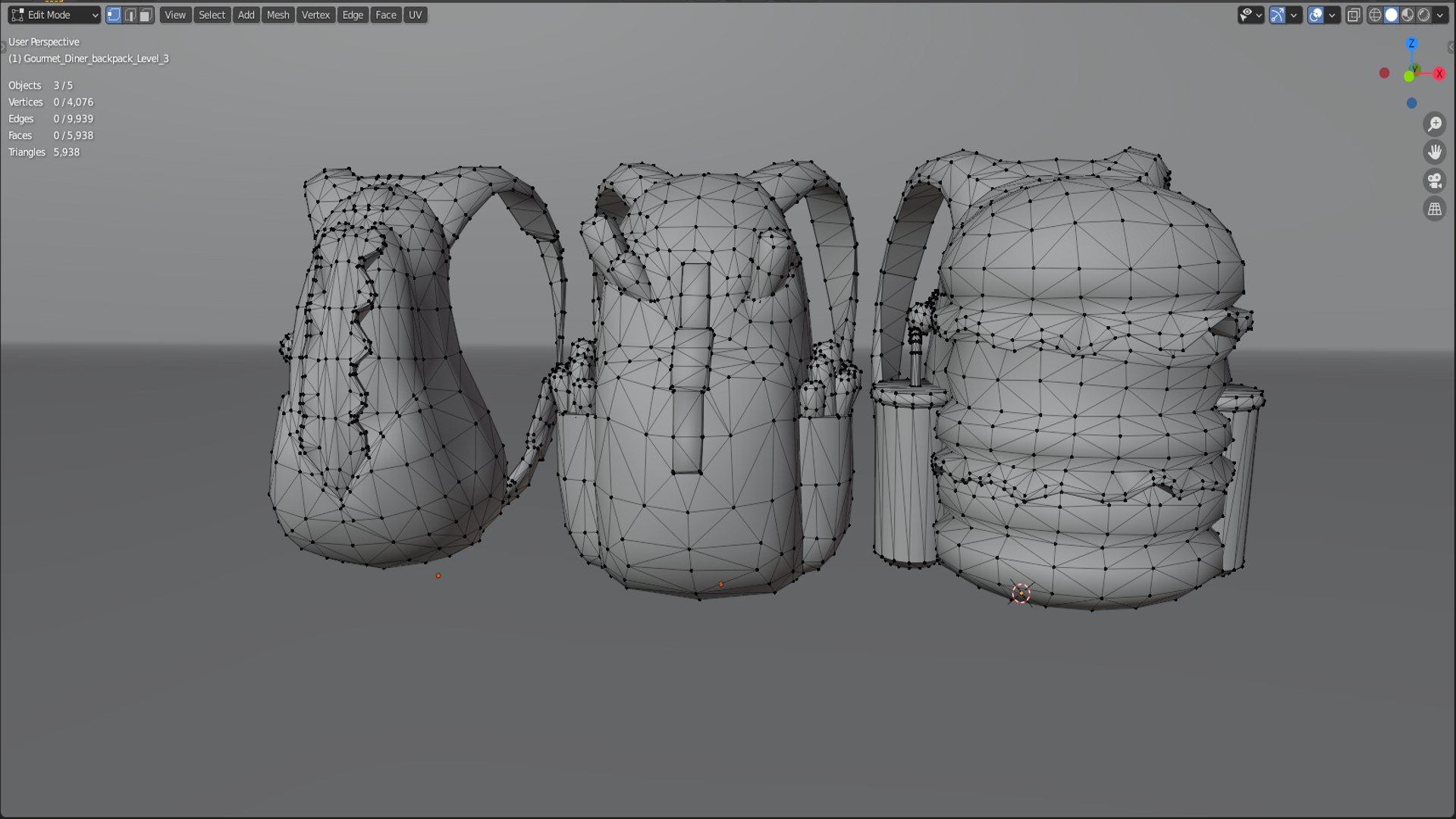 Bag 3x Gourmet Diner backpack 3D - TurboSquid 2081540