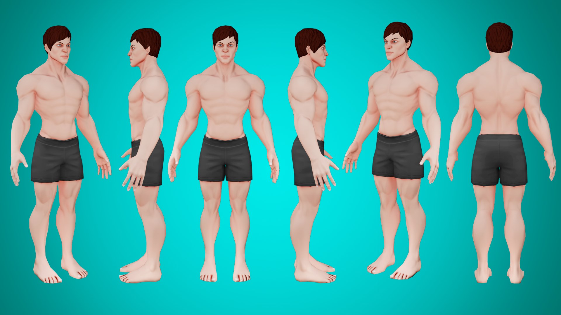 Aaron: Stylized Character - Male Base Mesh Game-ready 3D Model 3D Model ...