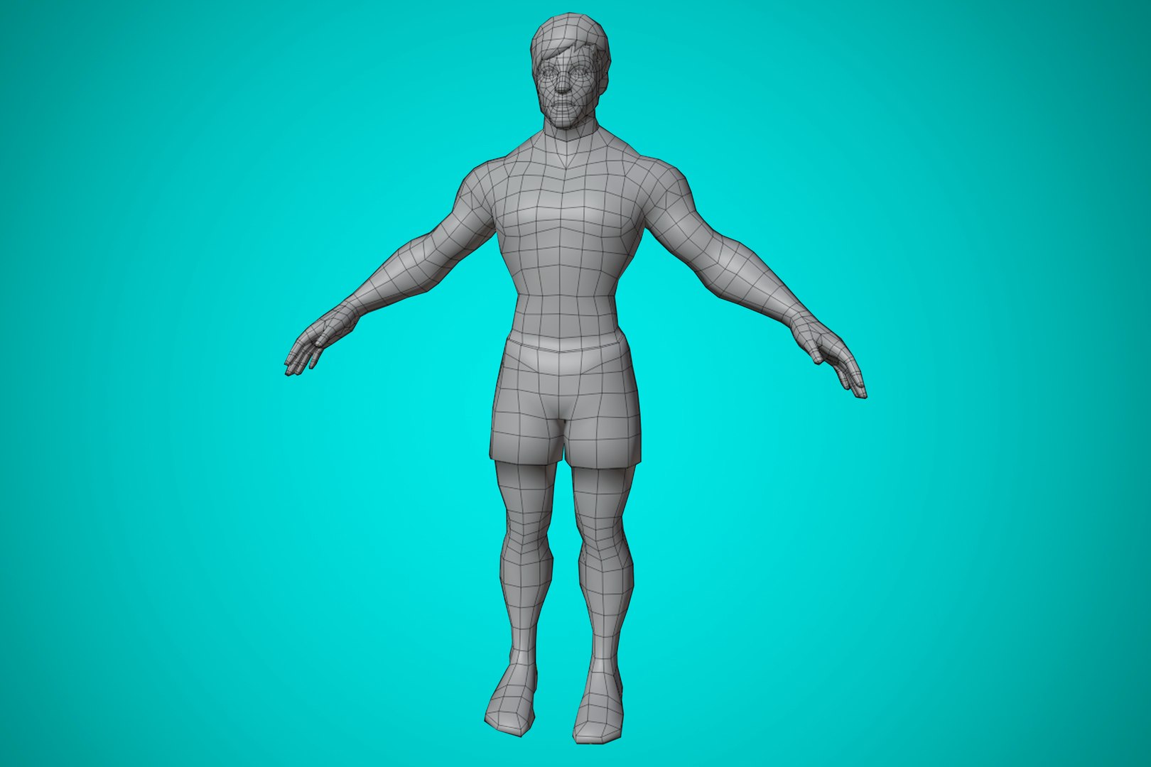 Aaron: Stylized Character - Male Base Mesh Game-ready 3D Model 3D Model ...