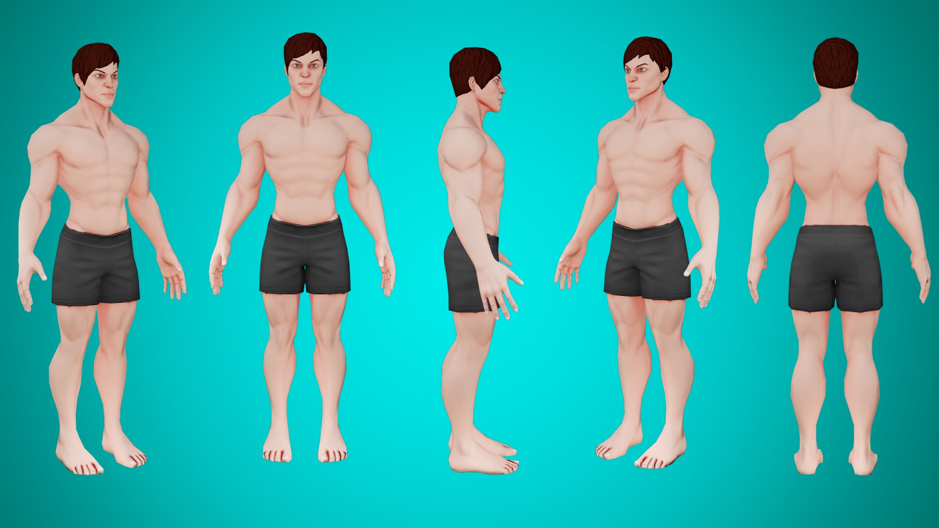 Aaron: Stylized Character - Male Base Mesh Game-ready 3D Model 3D Model ...