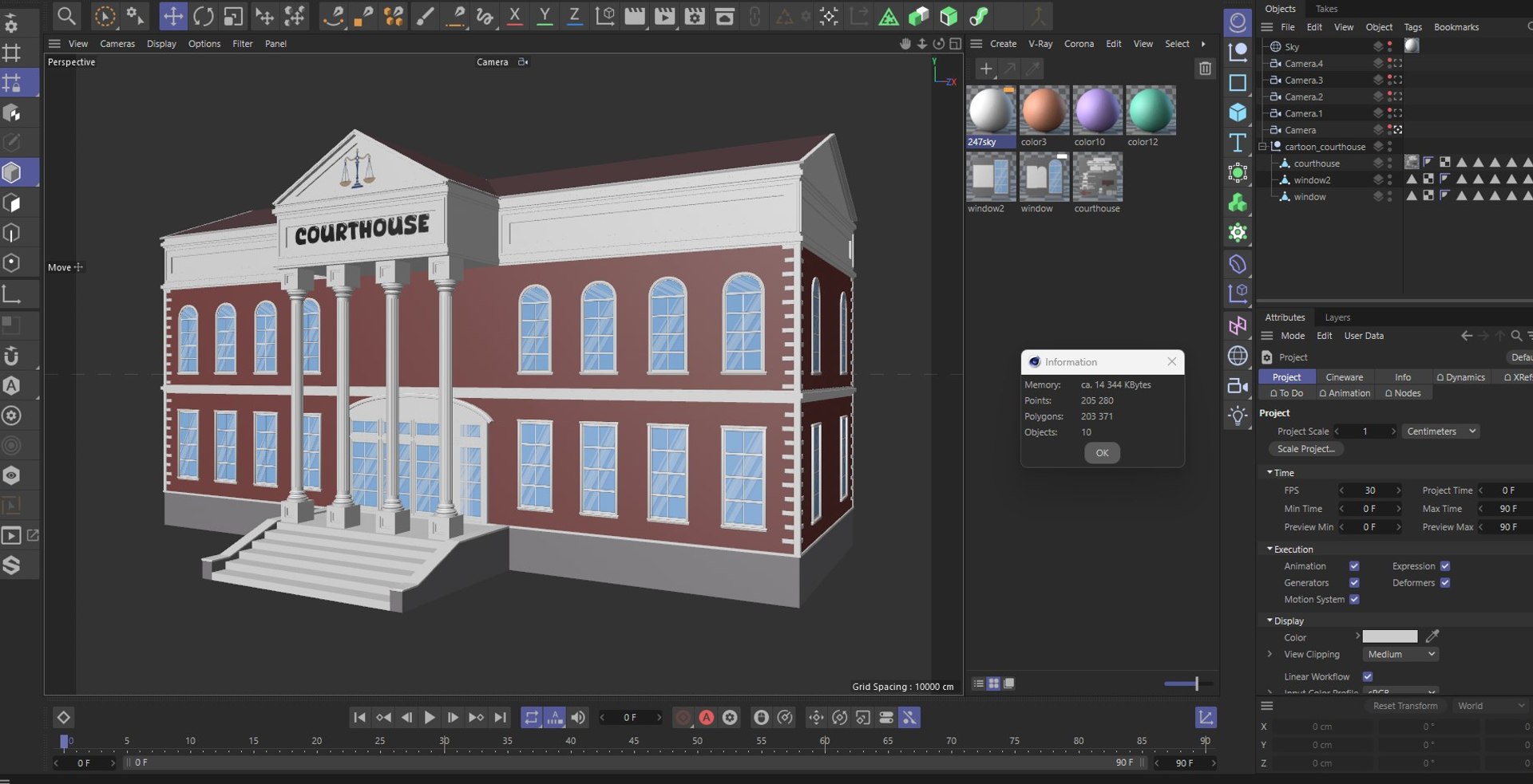Cartoon Courthouse 3D Model - TurboSquid 2223214